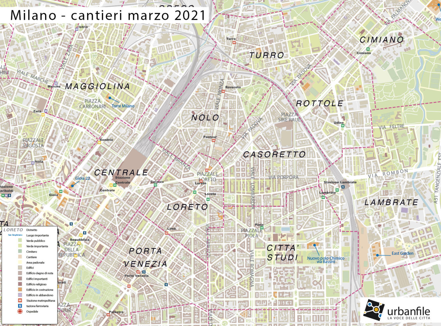 Milano | Urbanistica - La mappa dei cantieri in corso e in progetto ...