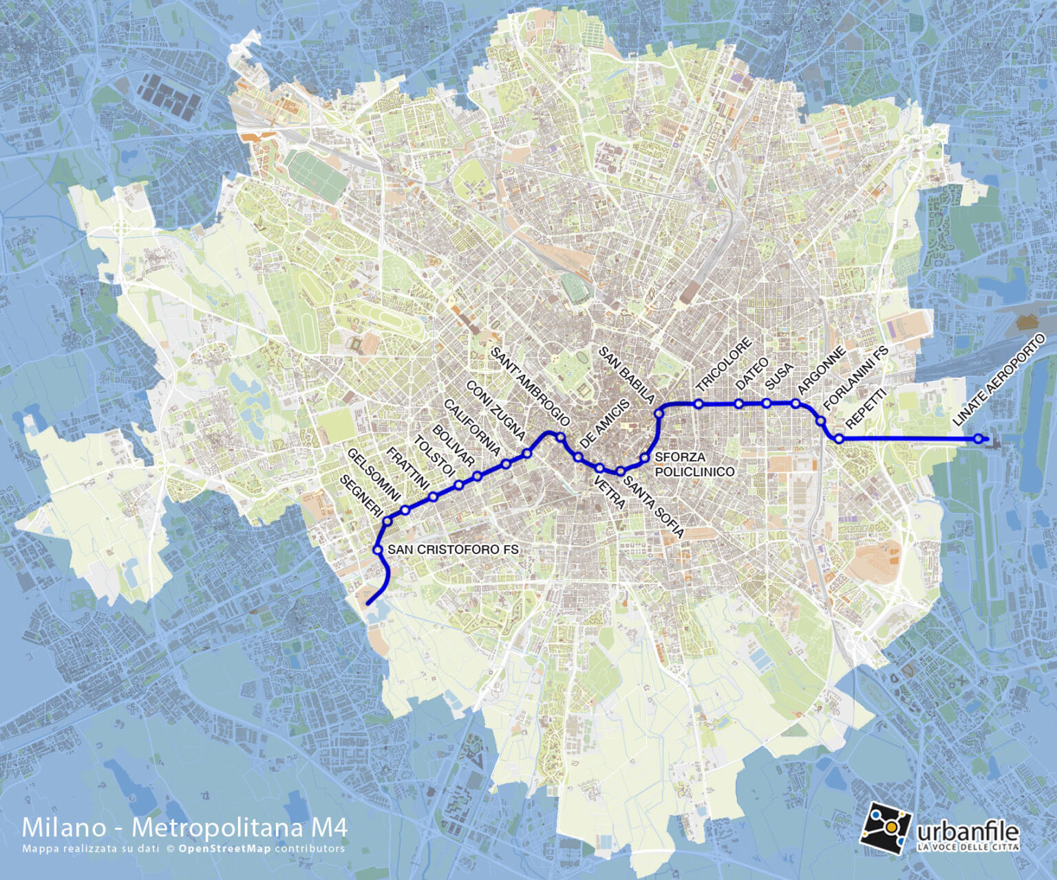 Mappa-Milano-Metropolitana-M4 - Urbanfile