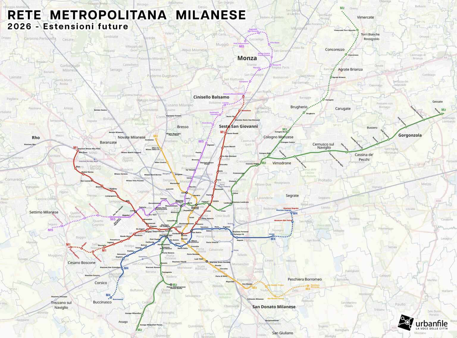 2026 urbanfile milano mappa metropolitane area metropolitana estensioni ...